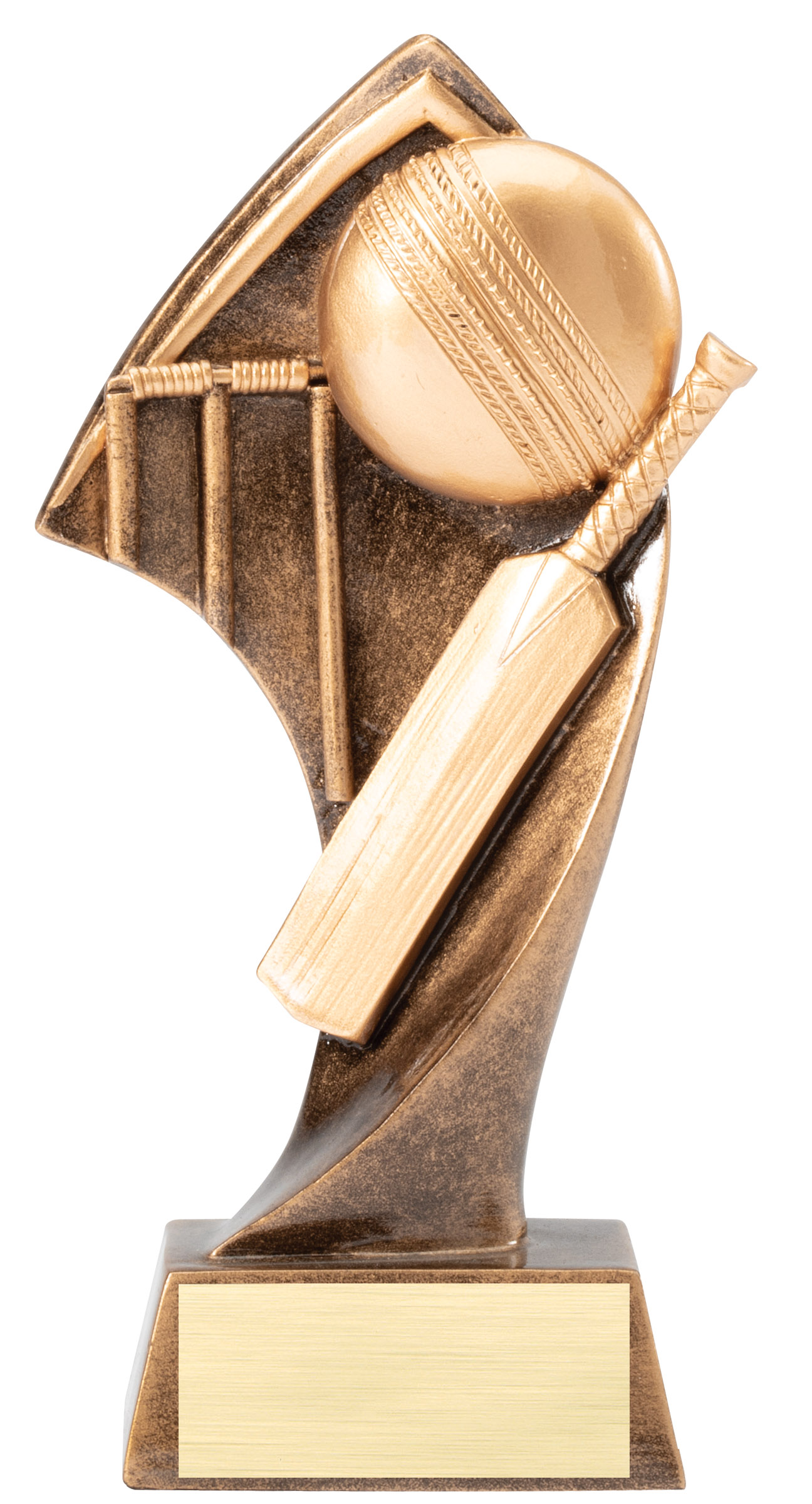 Cricket Theme Resin Trophy - Blue Ribbon Awards